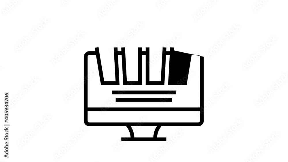 Vidéo Stock oled computer monitor animated black icon. oled computer ...