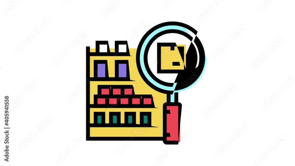 inventory management animated color icon. inventory management sign ...