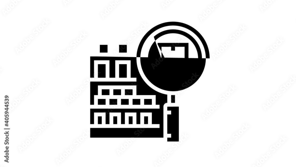 inventory management animated black icon. inventory management sign ...