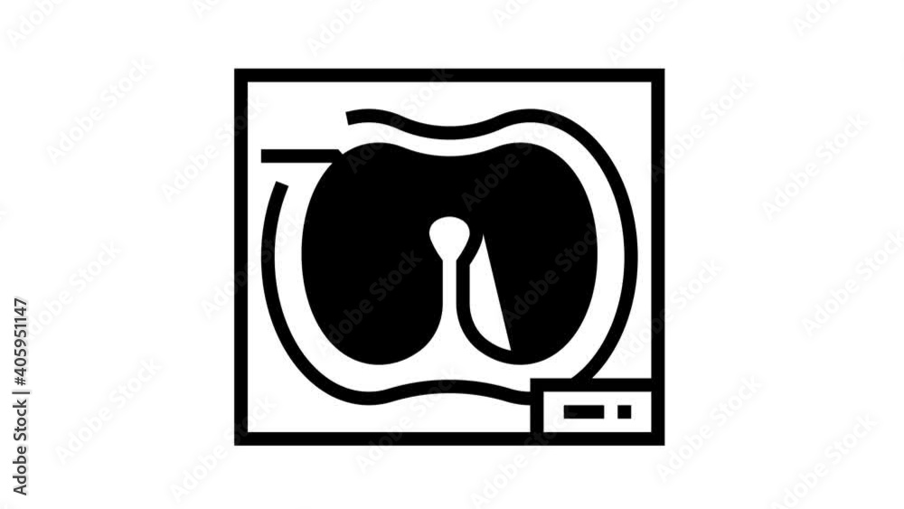 larynx x-ray animated black icon. larynx x-ray sign. isolated on white ...
