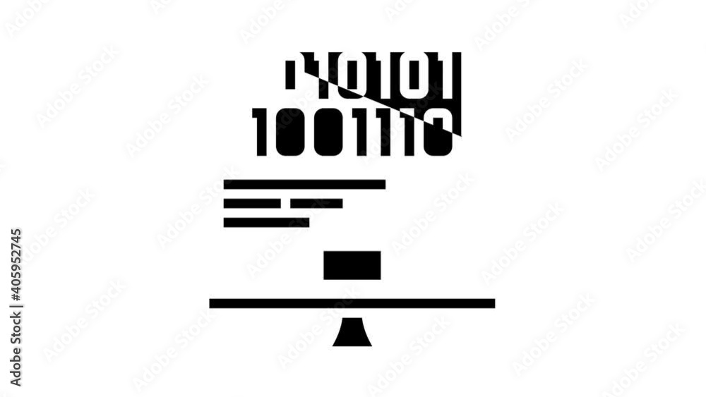 computer fatal error animated glyph icon. computer fatal error sign ...