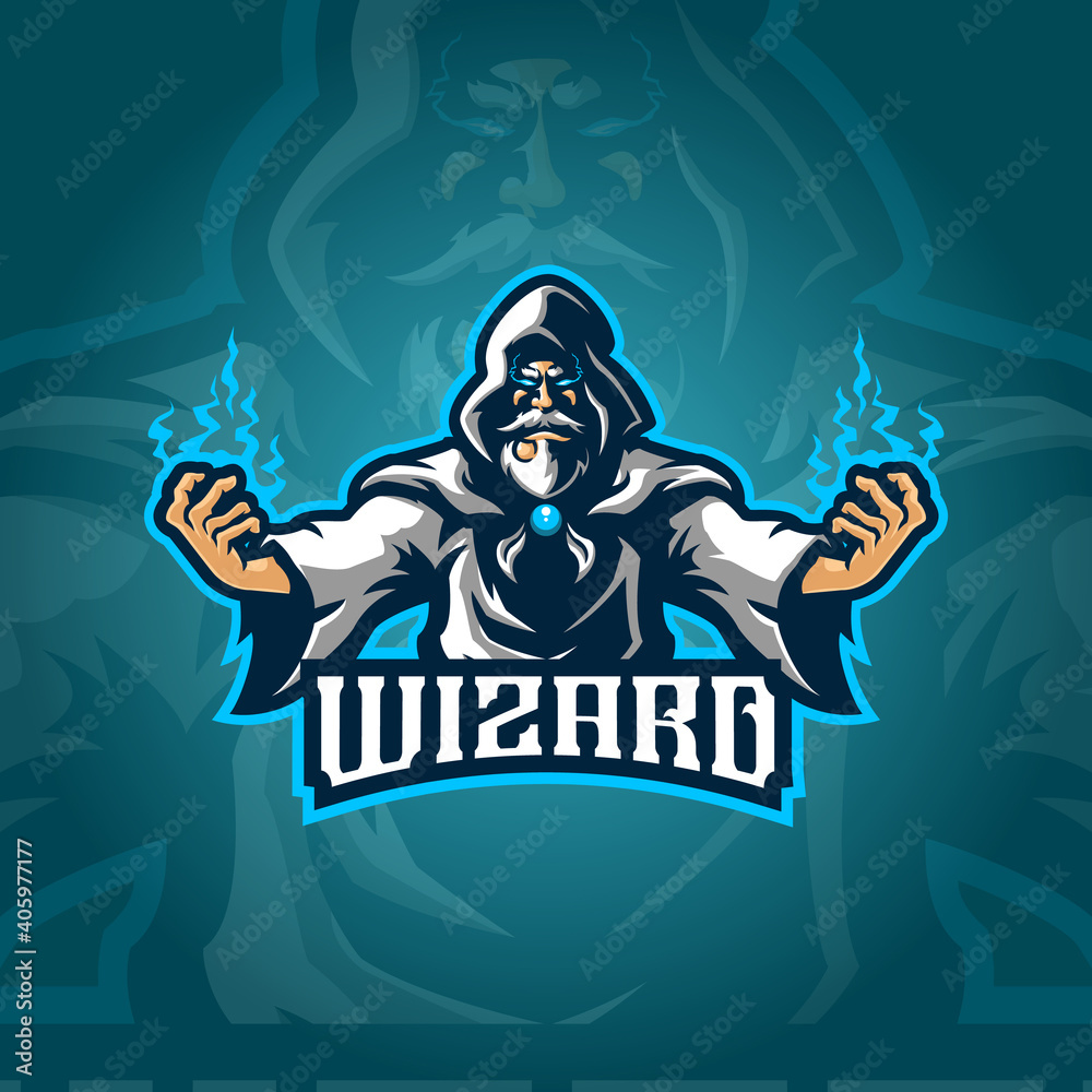 wizard mascot logo design vector with concept style for badge, emblem ...