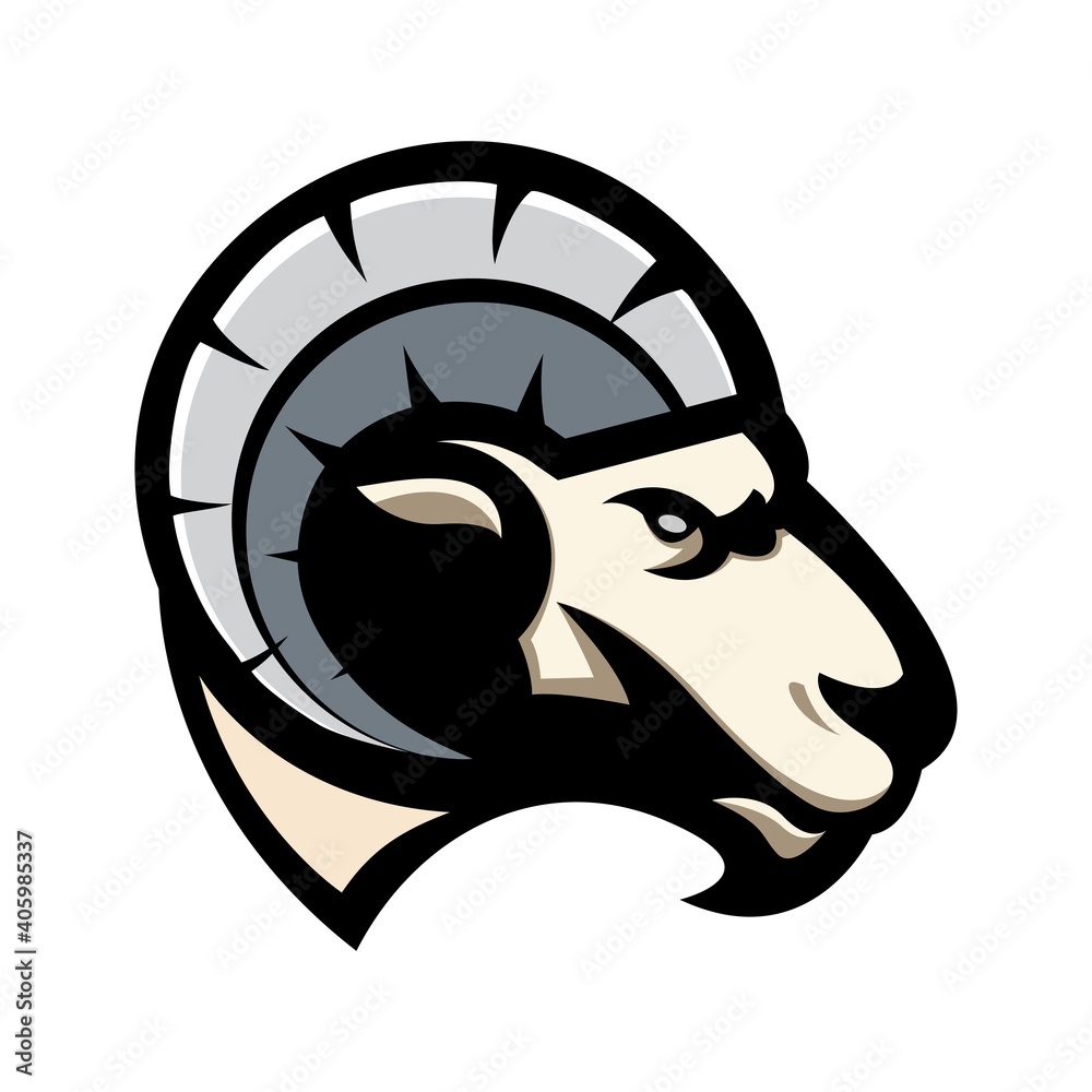 sheep head with big muscular horn perfect for arabian , turkish or ...