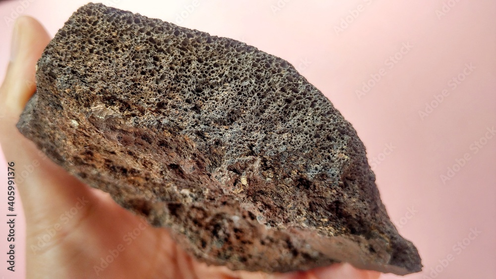 Poster Vesicular basalt rocks with small and numerous cavities – Wall ...