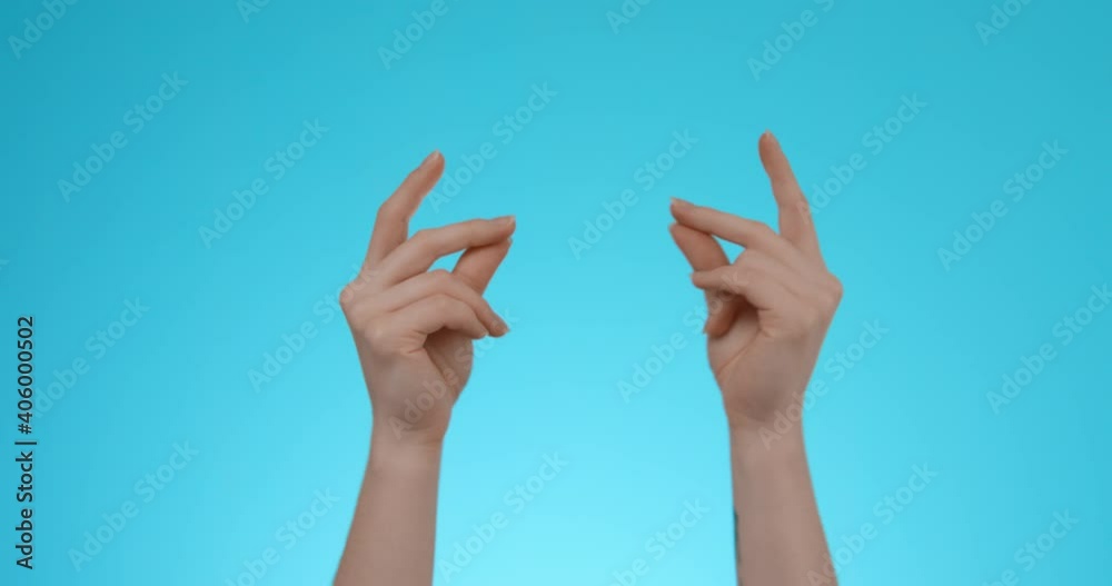 The person makes clicks with the fingers of both hands Stock ビデオ ...