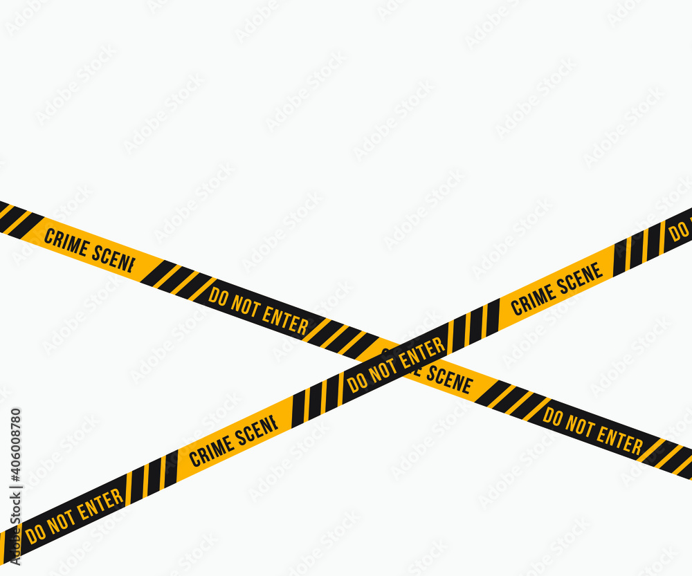 Do not enter police yellow tape vector clipart design. Crime scene ...