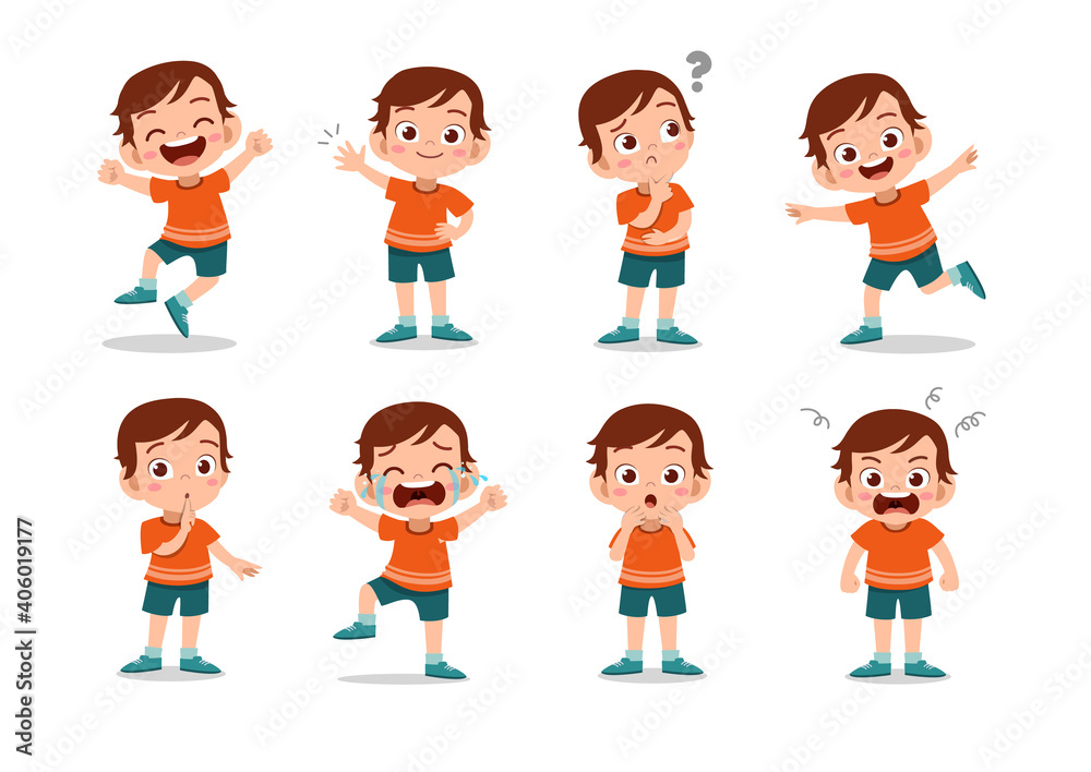 kid child expression vector illustration set bundle Stock Illustration ...