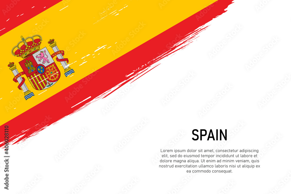 Grunge styled brush stroke background with flag of Spain Stock Vector ...