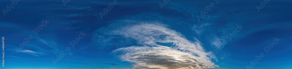 Blue sky with Cirrus clouds Seamless panorama in spherical ...