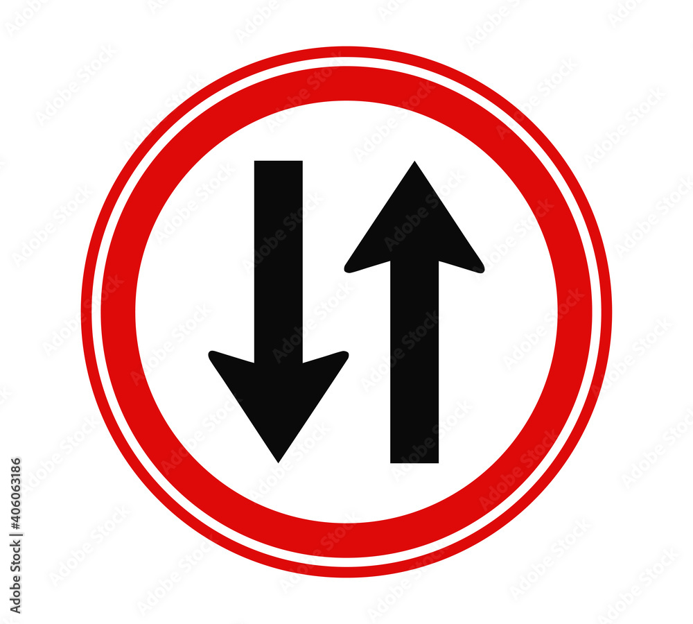 Two Way Street Traffic Sign Vector Illustration Design Editable ...