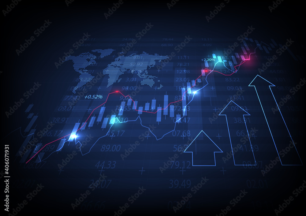 Stock market trading graph in graphic concept suitable for financial ...
