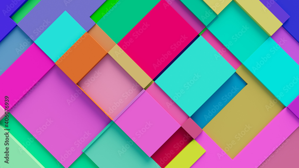 Multicolored tech background, with a geometric 3D structure. Clean ...