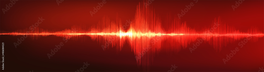 Panorama Red Digital Sound Wave Low and Hight richter scale with on Red ...