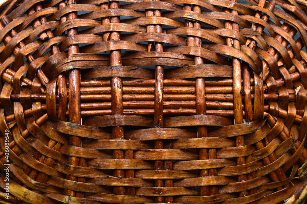 Rattan wicker texture with handmade traditional and dry branches ...