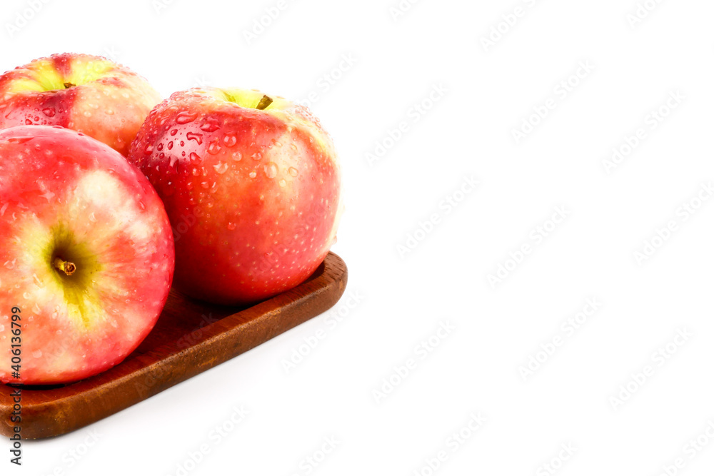 Red apples pink lady (Malus domestica Cripps Pink) isolated on white ...