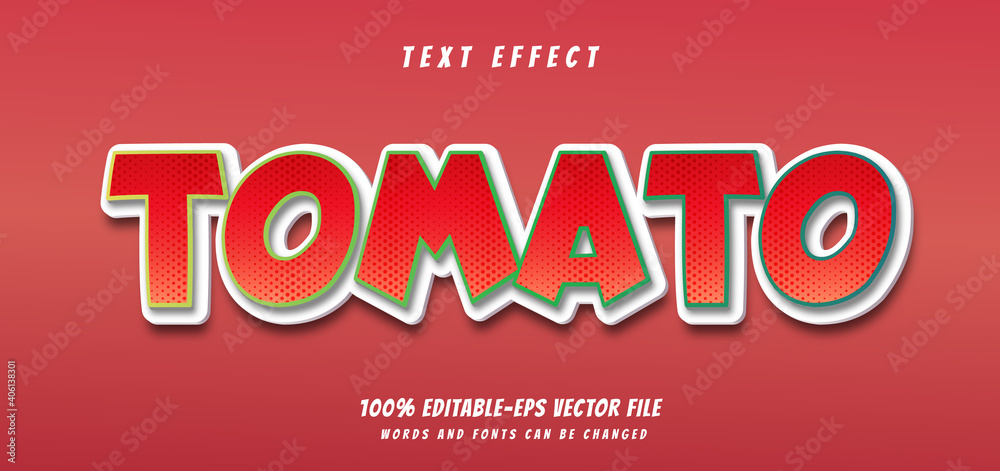 tomato text effect design vector Stock Vector | Adobe Stock