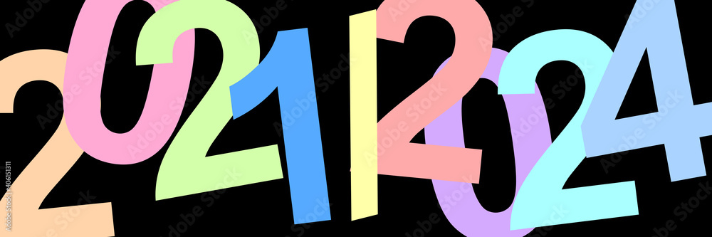 A time. Decade of the 20s of the 21st century. Illustration with the ...