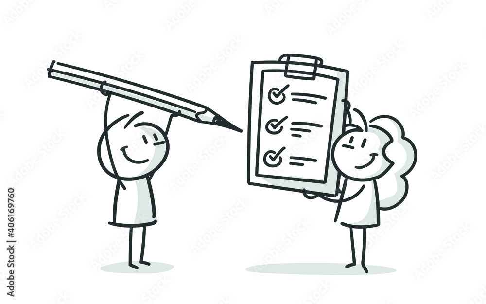 stick figures: check list (no. 43) Stock Vector | Adobe Stock