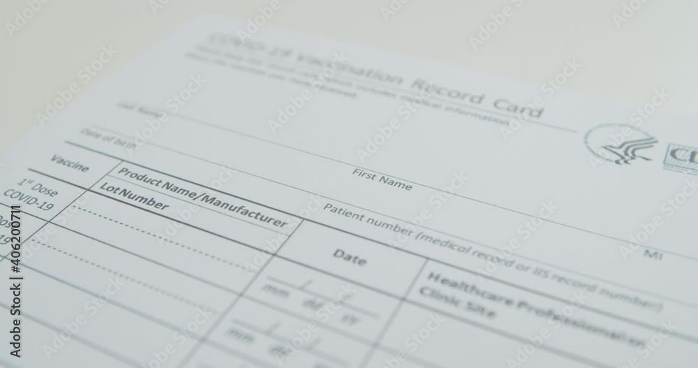 USA CDC COVID-19 Vaccine Immunization Card. COVID-19 Vaccination Record ...