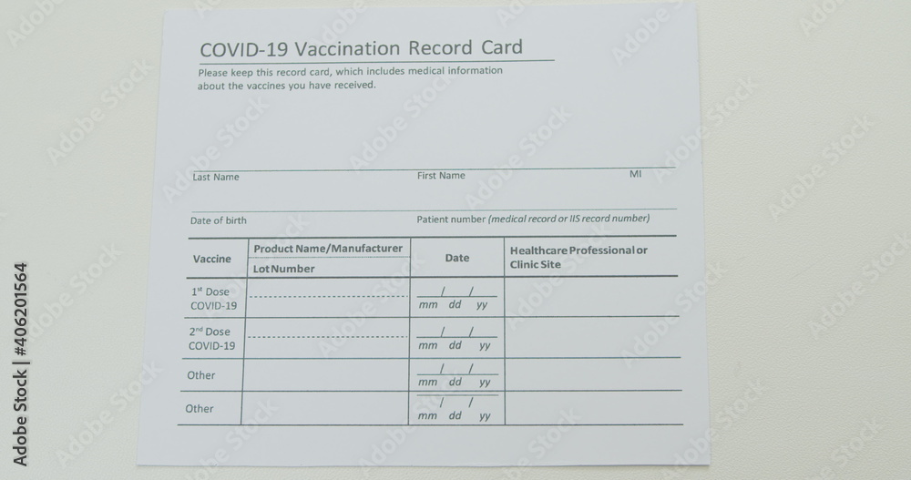 COVID-19 Vaccine Immunization Card. COVID-19 Vaccination Record Card ...