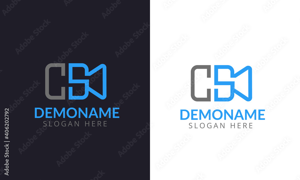 Initial latter CS monogram logo design with camera icon vector ...