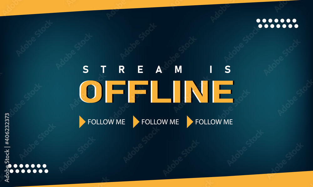 Clean and Sleek Offline Screen for Stream. Yellow and Blue Metallic ...
