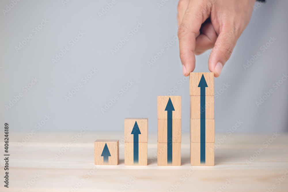 Growth graph and arrows ladder career path for business growth success ...
