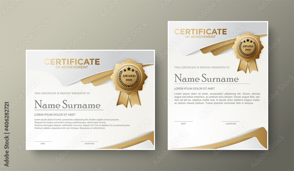 Professional certificate template diploma award design Stock Vector ...