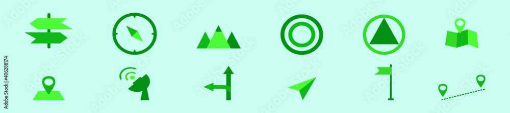 set of map legend cartoon icon design template with various models ...