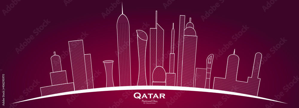 Qatar Buildings Vector
