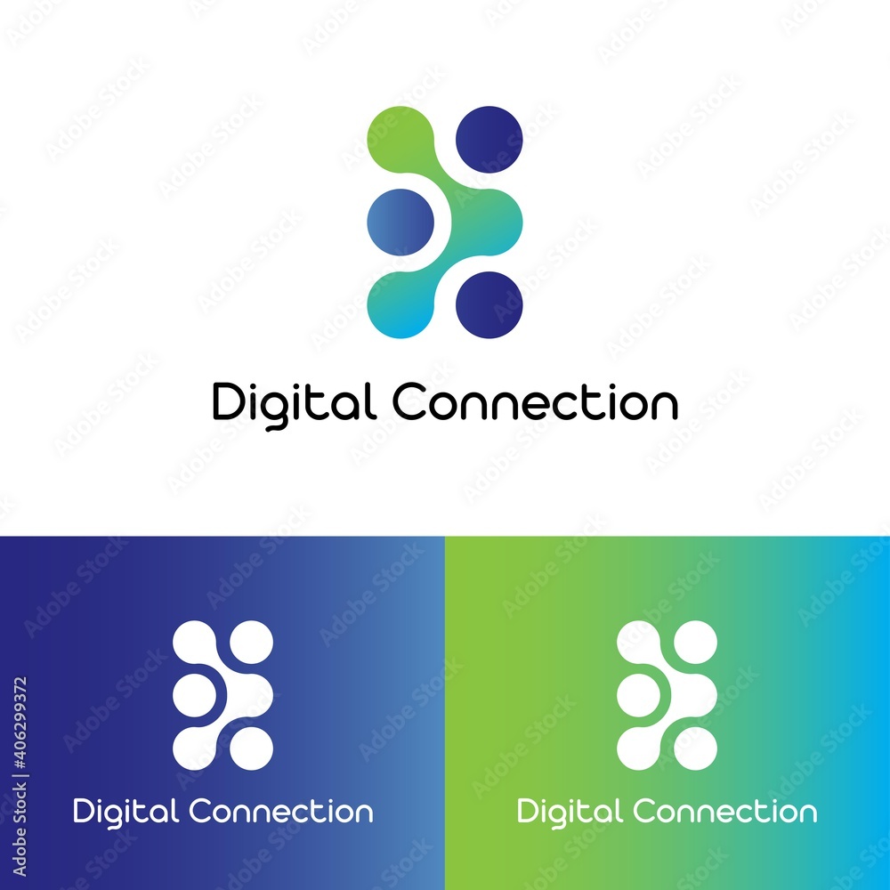 Logo connect, link concept, group connection, initial D, initial C ...