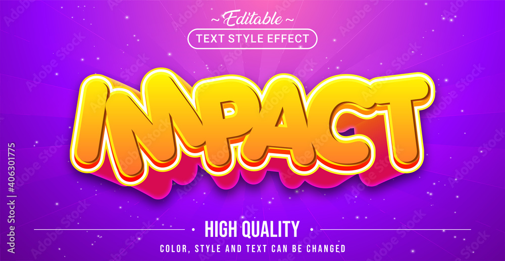 Editable text style effect - Impact text style theme. Stock Vector ...