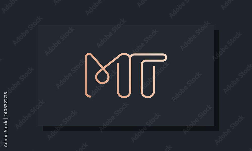 Minimal clip initial letter MT logo Stock Vector | Adobe Stock