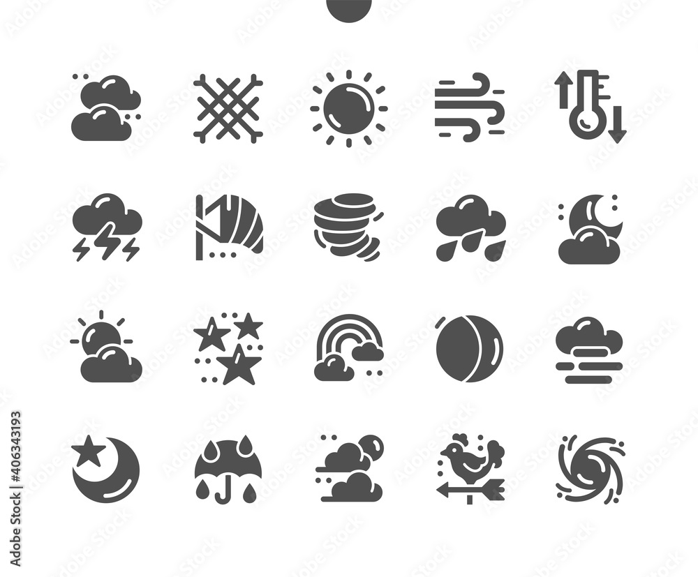 Weather forecast. Sky clarity and precipitation. Seasonal weather ...