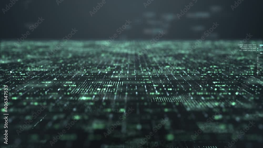 Futuristic digital generated motion abstract quantum physic matrix ...