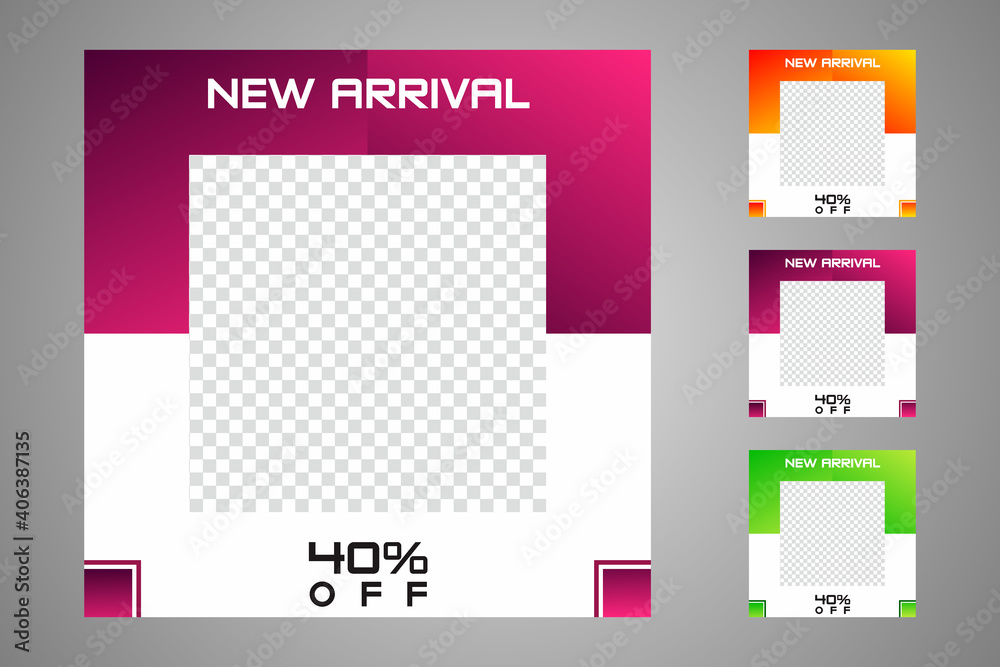 Set of sale banner template design. Editable post template social media ...