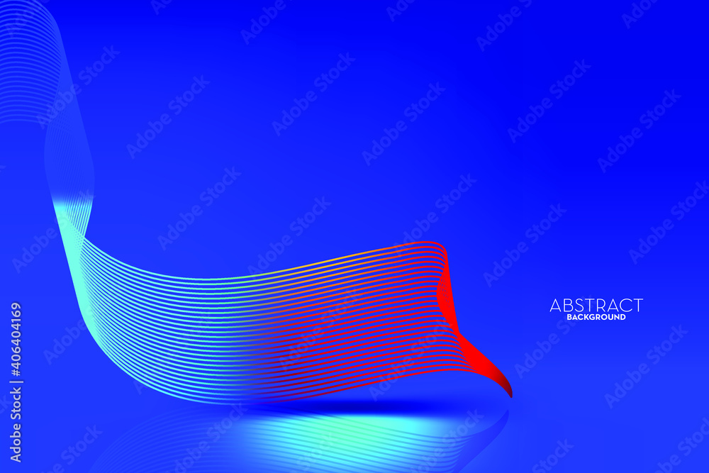 Abstract flowing line digital technology, smooth particle wave, big ...