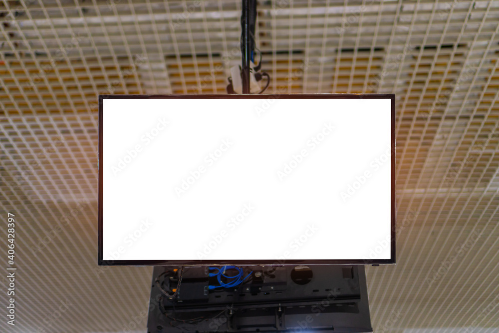 Mock up lcd smart TV or signboard for billboard banner display ...