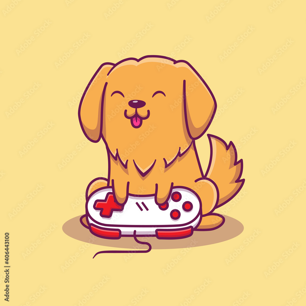 Cute Dog Gaming Cartoon Vector Icon Illustration. Animal Technology ...