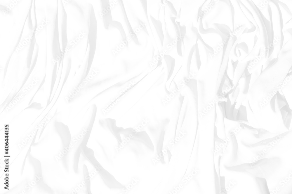 Top view Abstract White cloth background with soft waves.Wave and curve ...