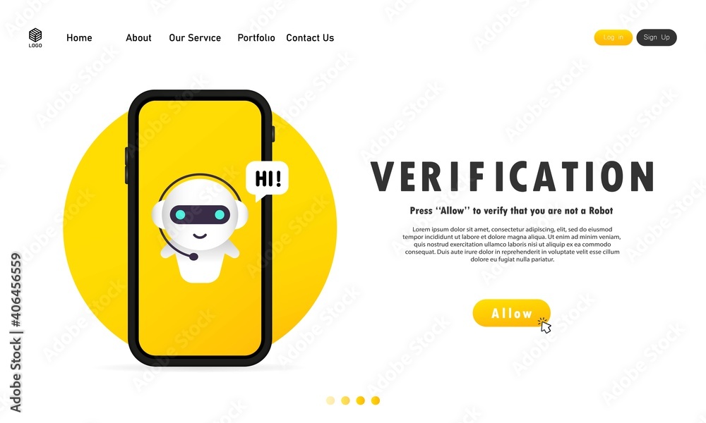 Verification on smartphone display banner. Information privacy ...