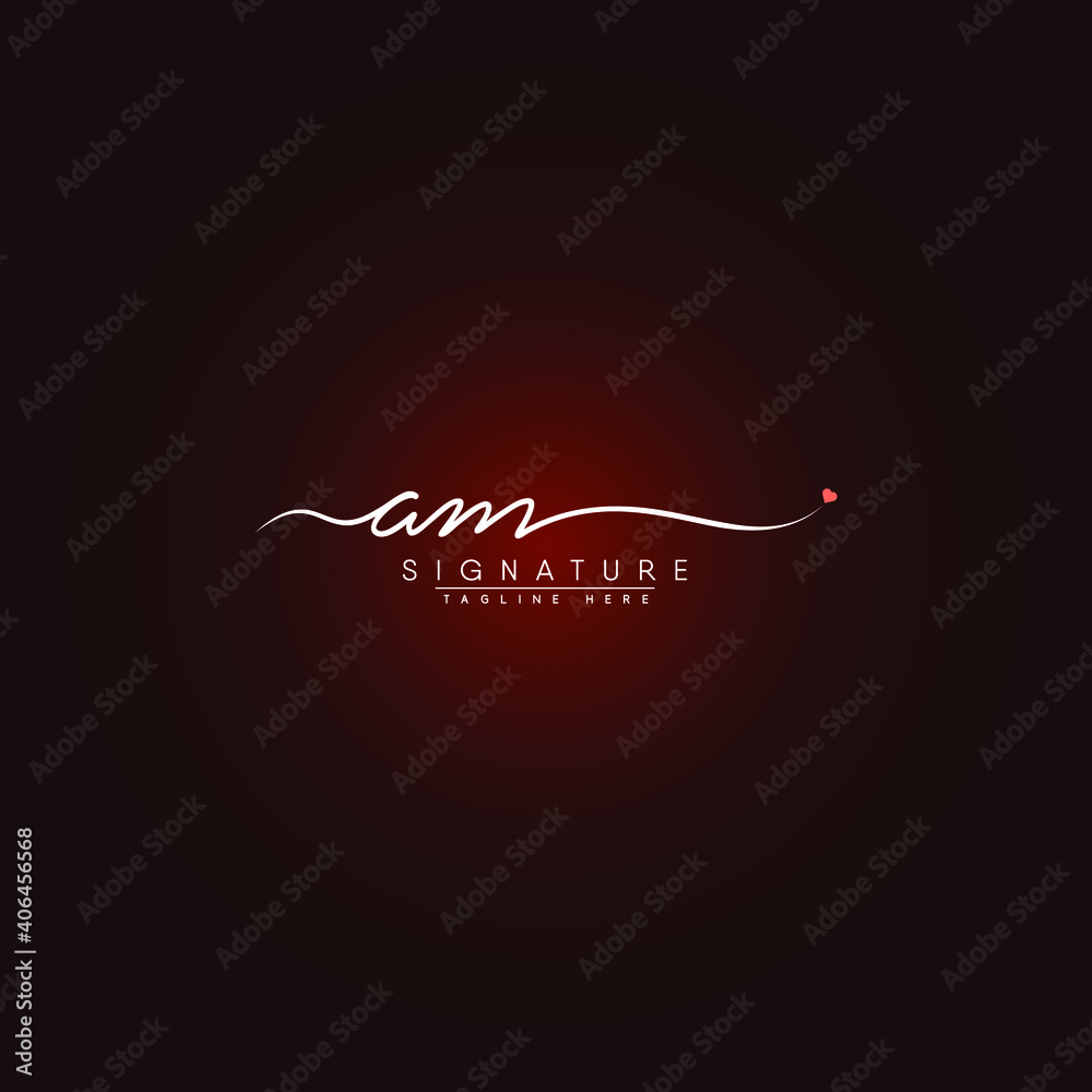 Initial Letter AM Logo - Handwritten Signature Logo Stock Vector ...