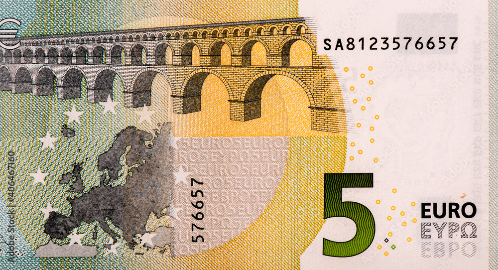 Classical architecture: Bridge with arches. Map of Europe and ...