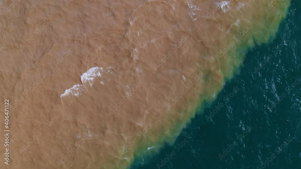 Sewer Mixing With Water, Sea Pollution. Wastewater discharging from the ...