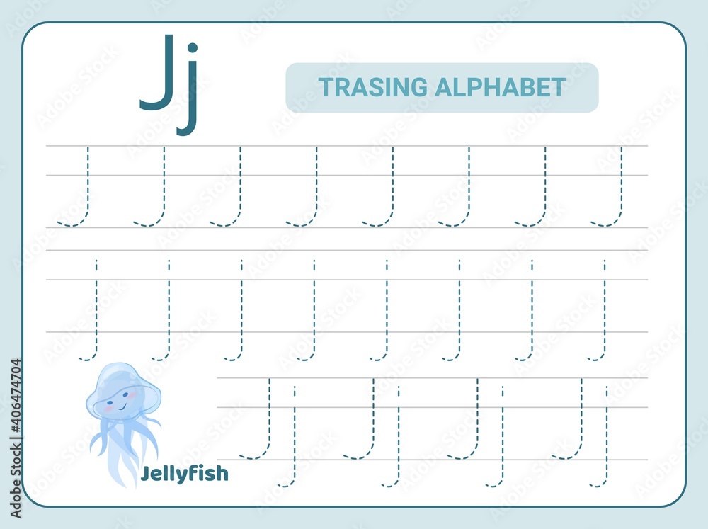 Alphabet tracing practice Letter J. Tracing practice worksheet ...