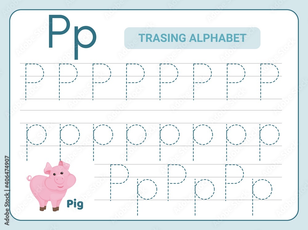 Alphabet tracing practice Letter P. Tracing practice worksheet ...