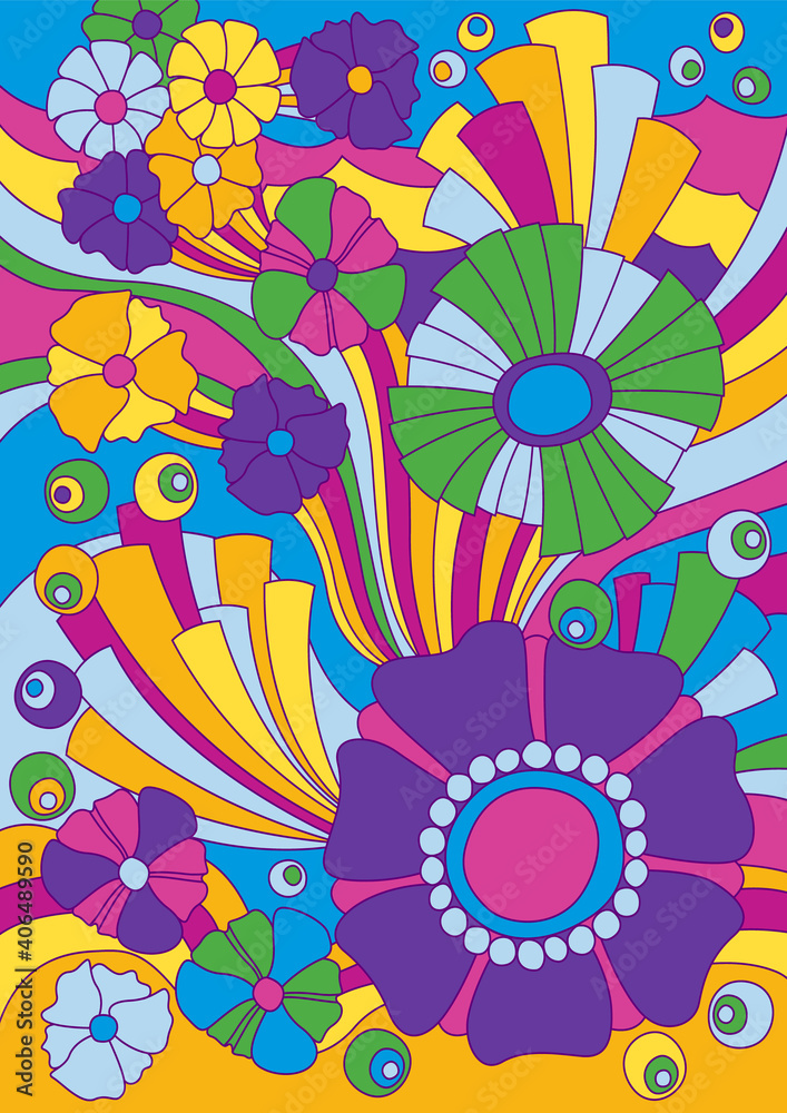 Psychedelic Flowers Background