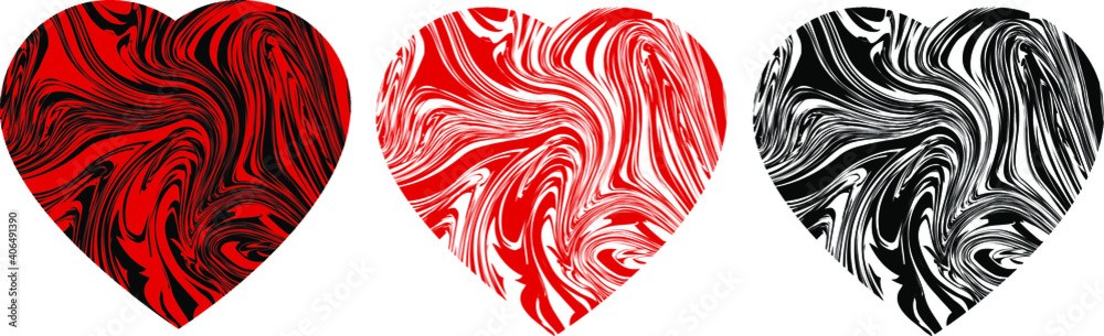 Set of acrylic hearts in different colors. Design element for love ...