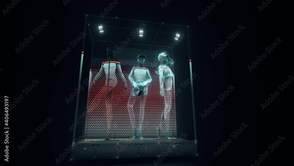 digital female mannequins 3d hologram 4k. High quality 4k footage vídeo ...