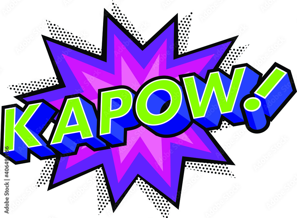 Kapow Effect with Halftone in Comic Book Style. Vector Design Element ...